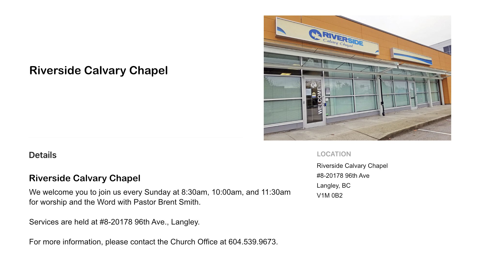 Riverside Calvary Chapel – Riverside Calvary Chapel